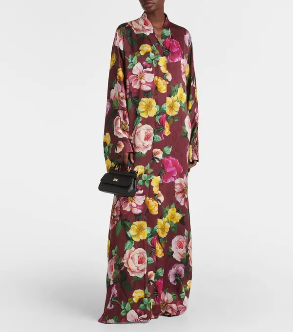 Dolce & Gabbana Printed Silk Maxi Dress