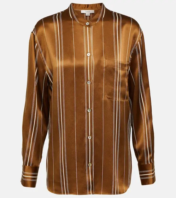 Vince Striped Silk Shirt