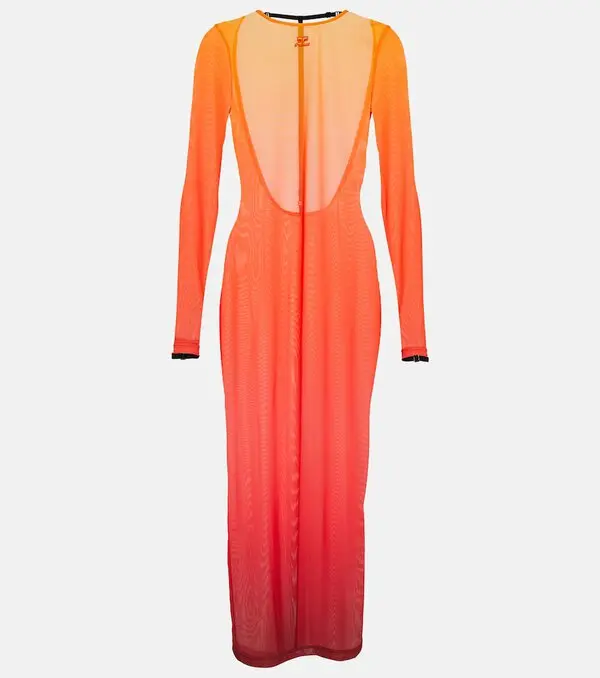 COURREGES Gradient Semi-sheer Midi Dress
