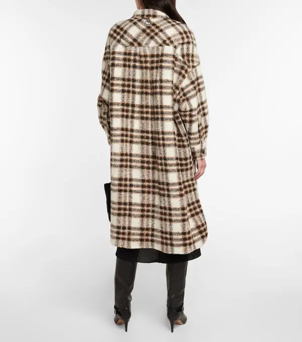 MARANT ETOILE Isabel Marant Étoile Checked Wool-blend Coat - Neutrals