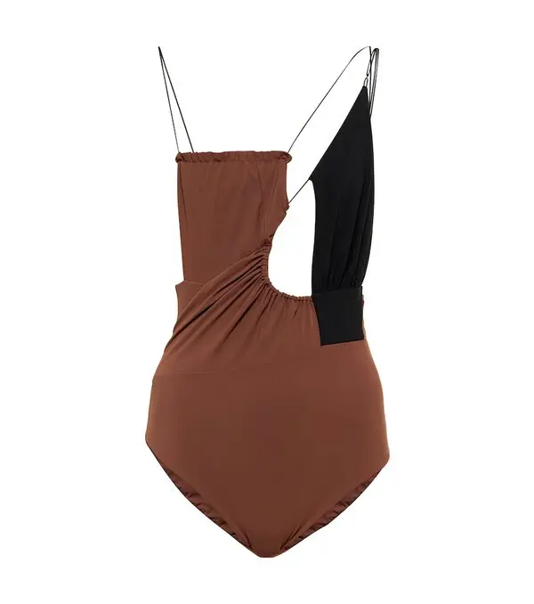 NENSI DOJAKA Cutout Asymmetrical Swimsuit - Brown