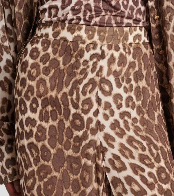 Zimmermann Leopard-print Viscose Flared Trousers