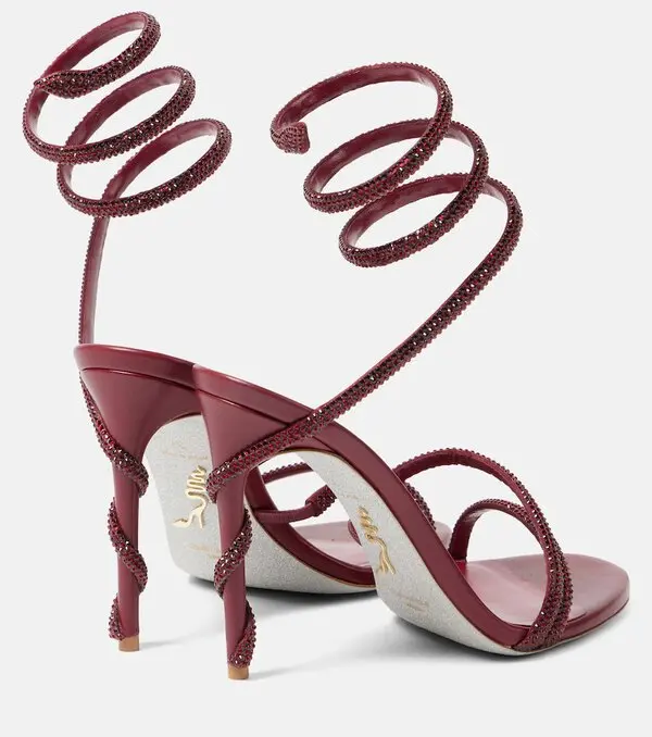 Rene Caovilla Margot Embellished Sandals - Burgundy