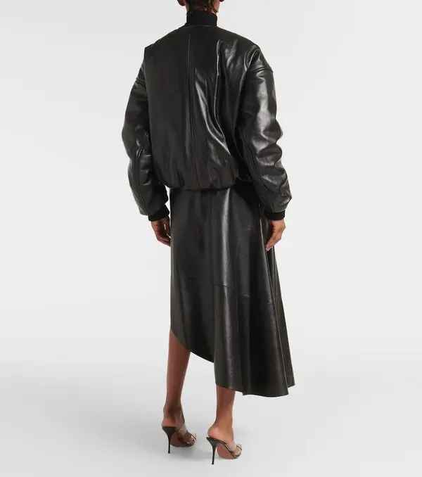 Alaïa Leather Bomber Jacket
