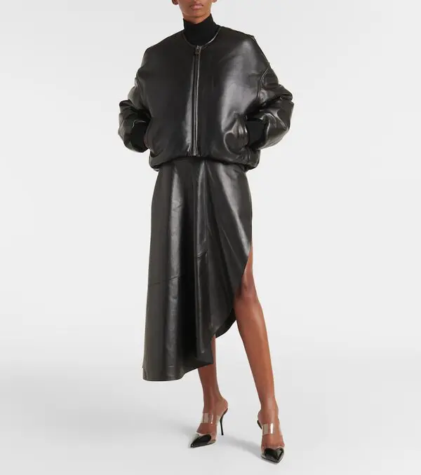 Alaïa Leather Bomber Jacket