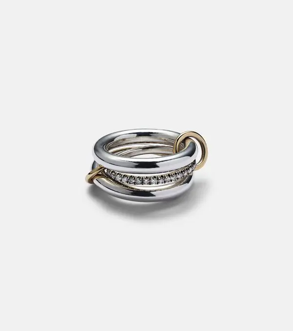 SPINELLI KILCOLLIN Libra Noir Sterling And 18kt Gold Rings With Diamonds - Silver