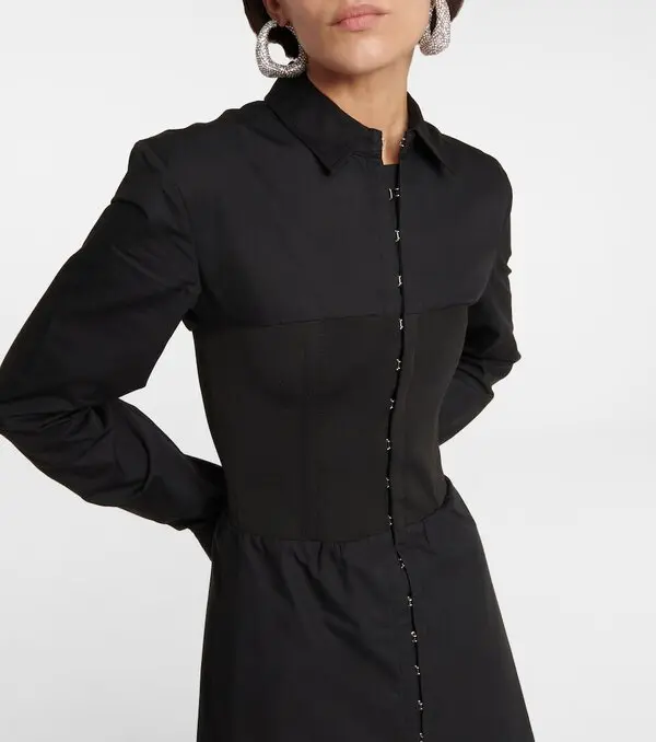 DION LEE Knit-paneled Poplin Minidress