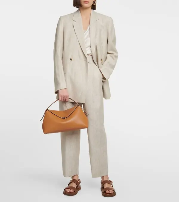 TOTEME T-lock Medium Leather Tote Bag
