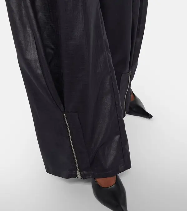 DIDU Zip-detail Wide-leg Silk Trousers
