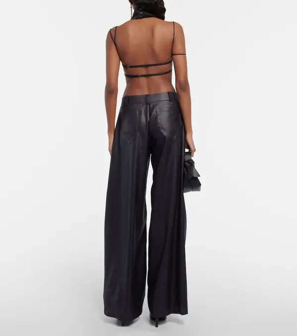 DIDU Zip-detail Wide-leg Silk Trousers