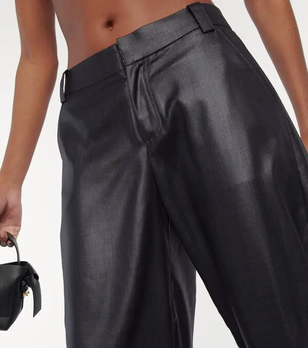 DIDU Zip-detail Wide-leg Silk Trousers