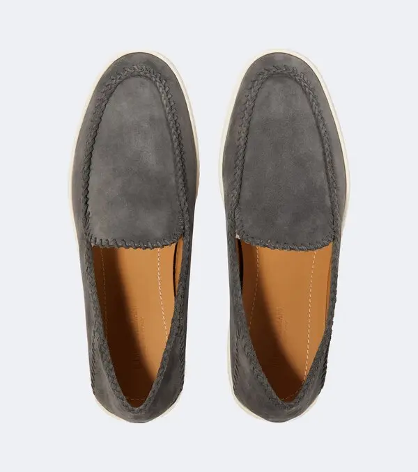 Giorgio Armani Galleria Suede Slip-on Shoes - Grey