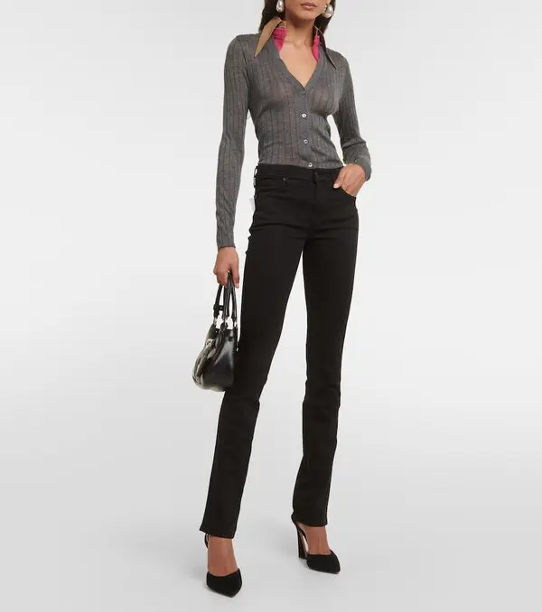 7 For All Mankind High-rise Straight Jeans In Rinsed