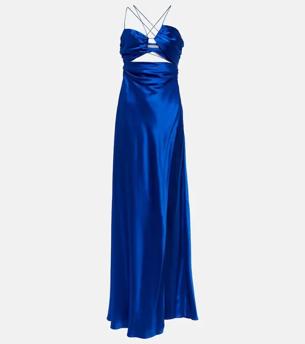 THE SEI Asymmetrical Cutout Silk Gown