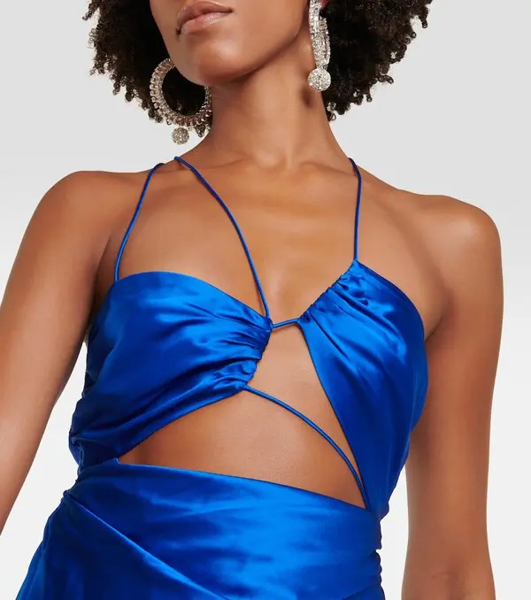 THE SEI Asymmetrical Cutout Silk Gown