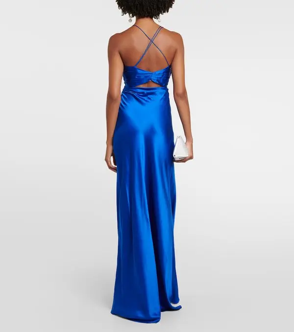 THE SEI Asymmetrical Cutout Silk Gown