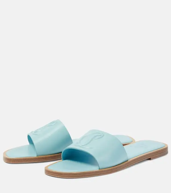 CHRISTIAN LOUBOUTIN Embossed Leather Mules