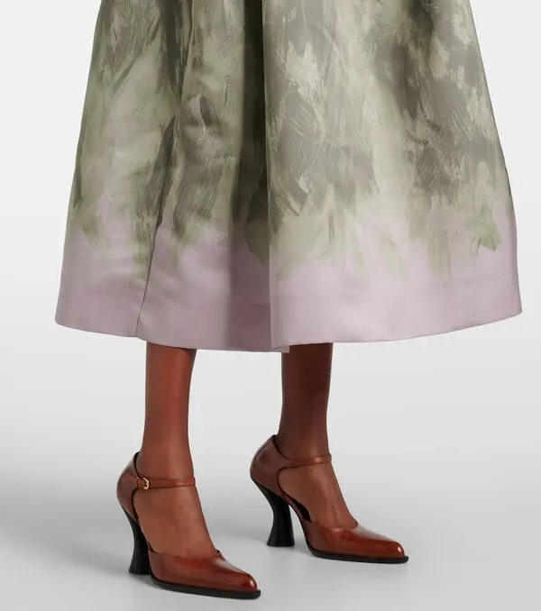 Dries Van Noten Satin Midi Skirt