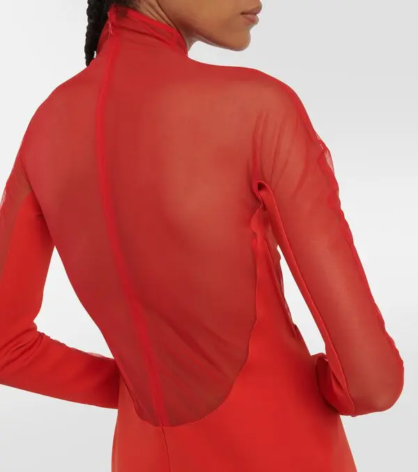 MUGLER Tulle-trimmed Minidress