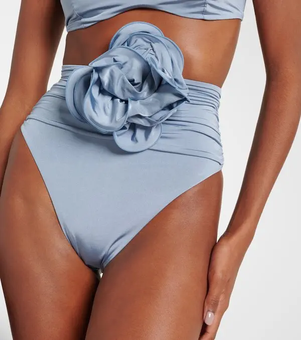 Magda Butrym Floral Appliqué High-rise Bikini Bottoms