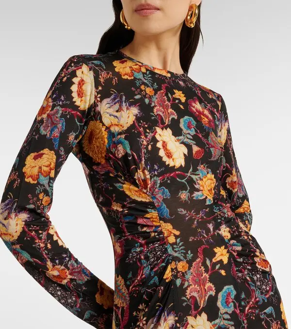 Ulla Johnson Floral Jersey Maxi Dress - Blue