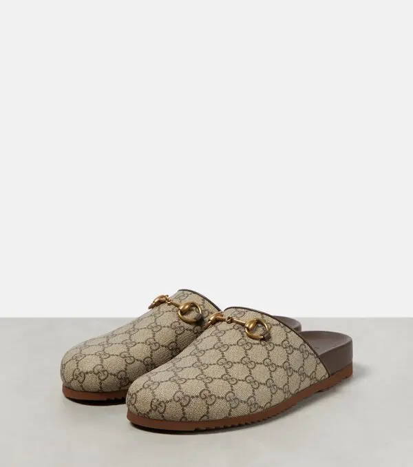Gucci Gg Supreme Horsebit Mules