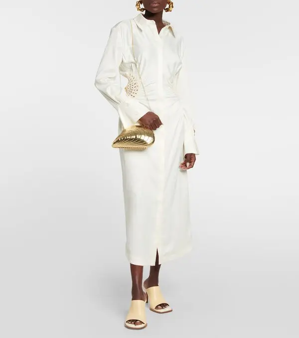 Simkhai Bridget Metal Shell Clutch - Gold