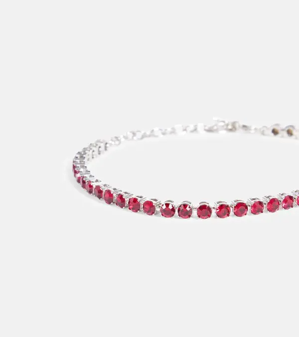 Amina Muaddi Embellished Tennis Anklet