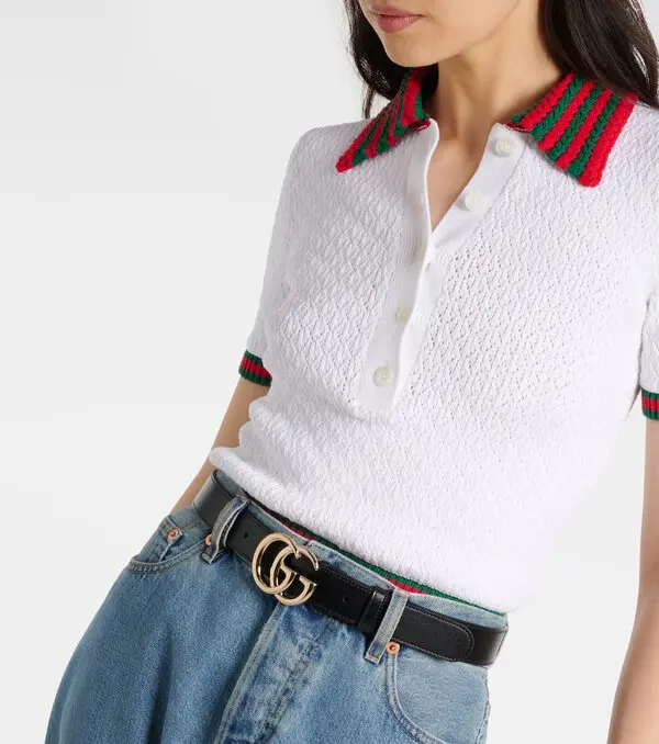 Gucci Gg Marmont Leather Belt - Black