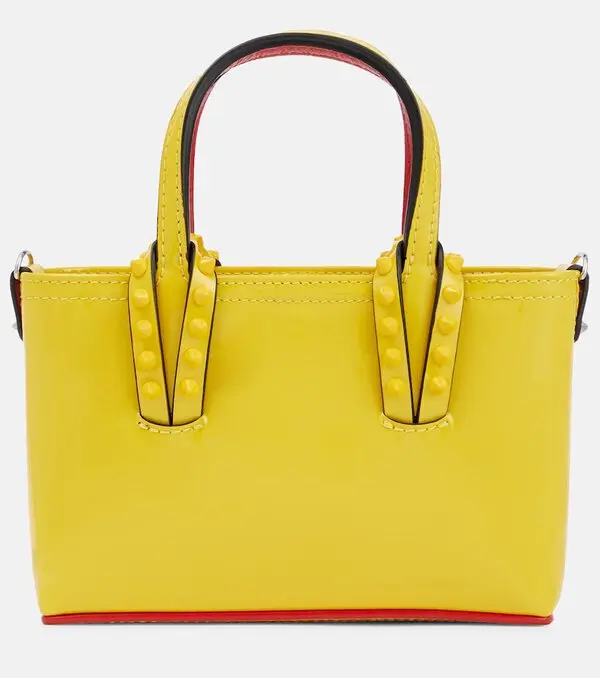 CHRISTIAN LOUBOUTIN Patent Leather Nano Tote Bag - Yellow