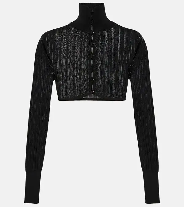 Alaïa Ribbed-knit Cropped Cardigan
