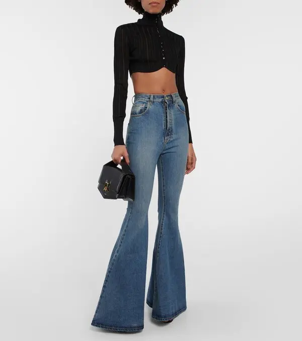 Alaïa Ribbed-knit Cropped Cardigan