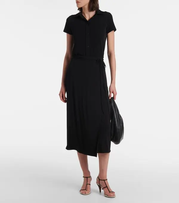 Vince Jersey Wrap Midi Skirt