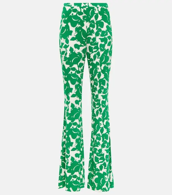 Diane Von Furstenberg Brooklyn Printed Flared Pants - Green