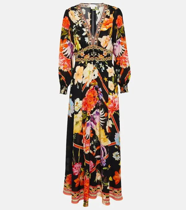 Camilla Embellished Silk Maxi Dress - Multicoloured