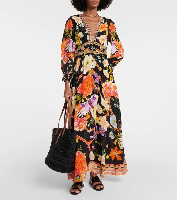 Camilla Embellished Silk Maxi Dress