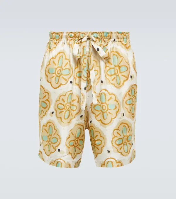 Commas Printed Silk Shorts - Multicoloured