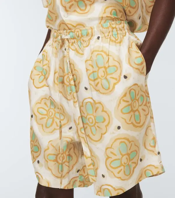 Commas Printed Silk Shorts - Multicoloured