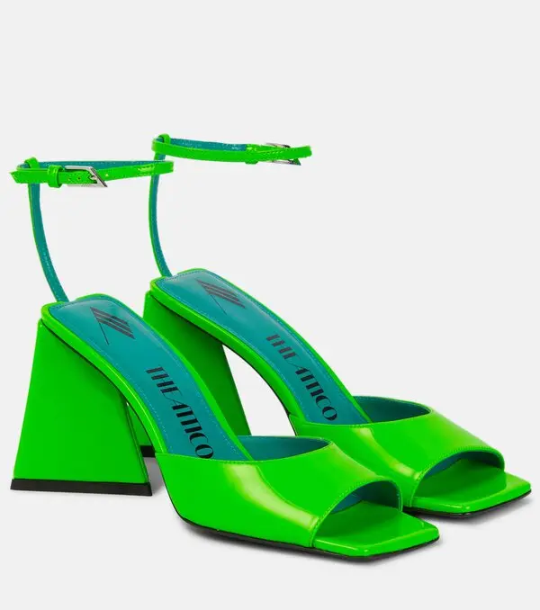 Attico Piper 85 Patent Leather Sandals - Green