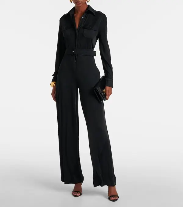 TOM FORD Belted Jersey Jumpsuit