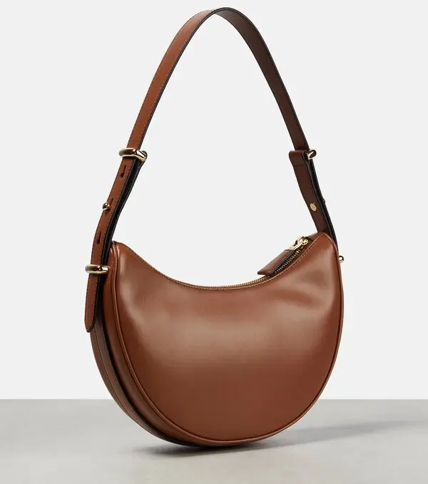 Prada Arqué Small Leather Shoulder Bag - Brown