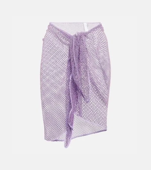 Simkhai Doris Embellished Mesh Beach Cover-up - Purple