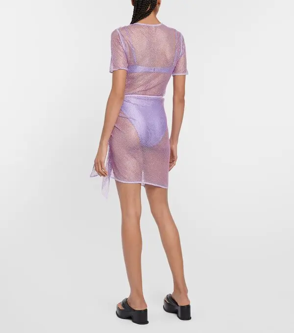 Simkhai Doris Embellished Mesh Beach Cover-up