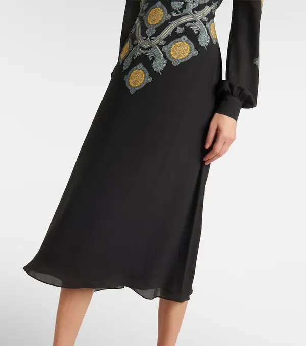 Etro Printed Midi Dress - Black
