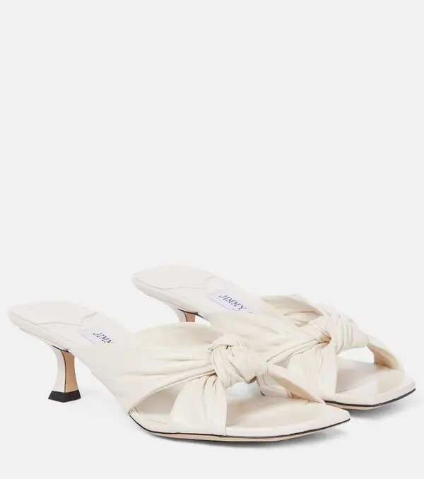 JIMMY CHOO Avenue 50 Leather Sandals - White