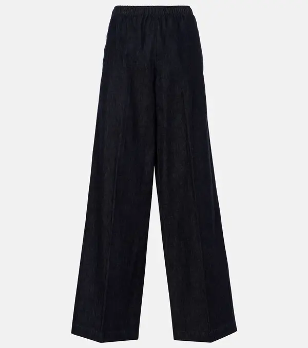 Vince Low-rise Cotton Twill Wide-leg Trousers
