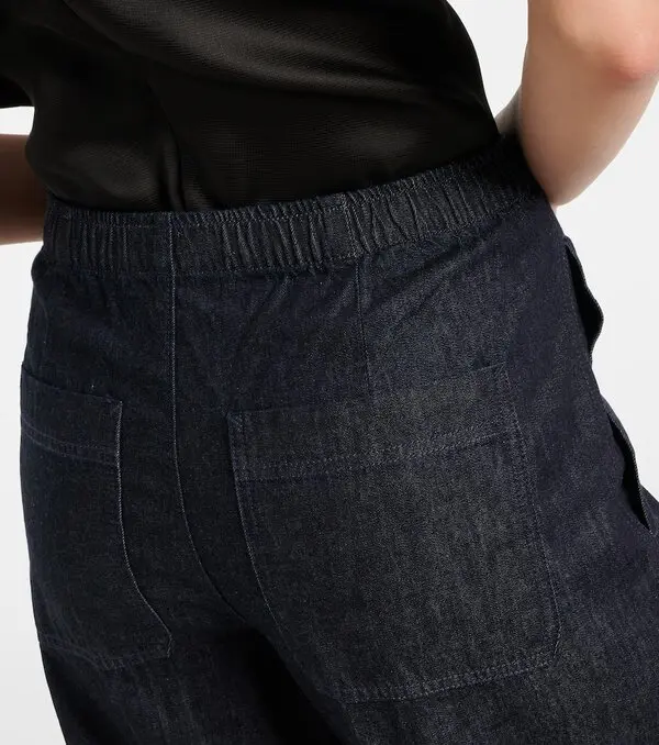 Vince Low-rise Cotton Twill Wide-leg Trousers