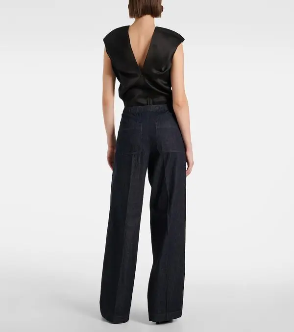 Vince Low-rise Cotton Twill Wide-leg Trousers