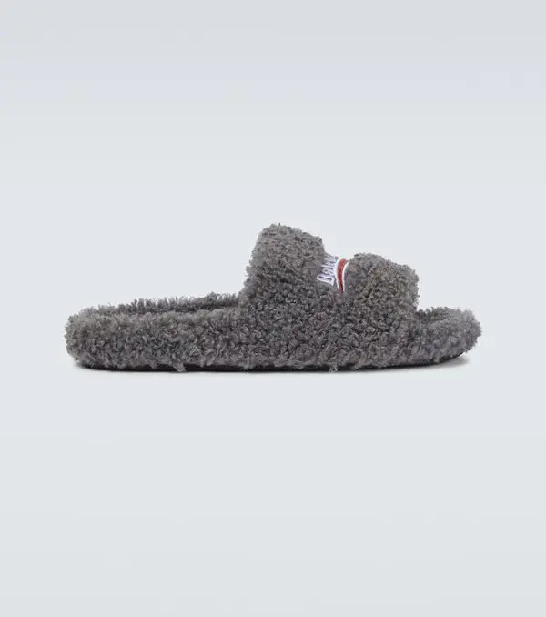 Balenciaga Open Toe Slides - Grey