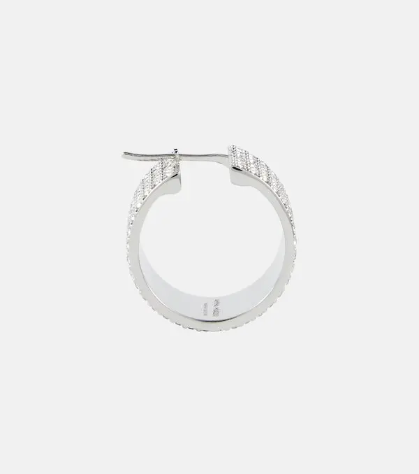 Amina Muaddi Embellished Crystal Hoop Earrings
